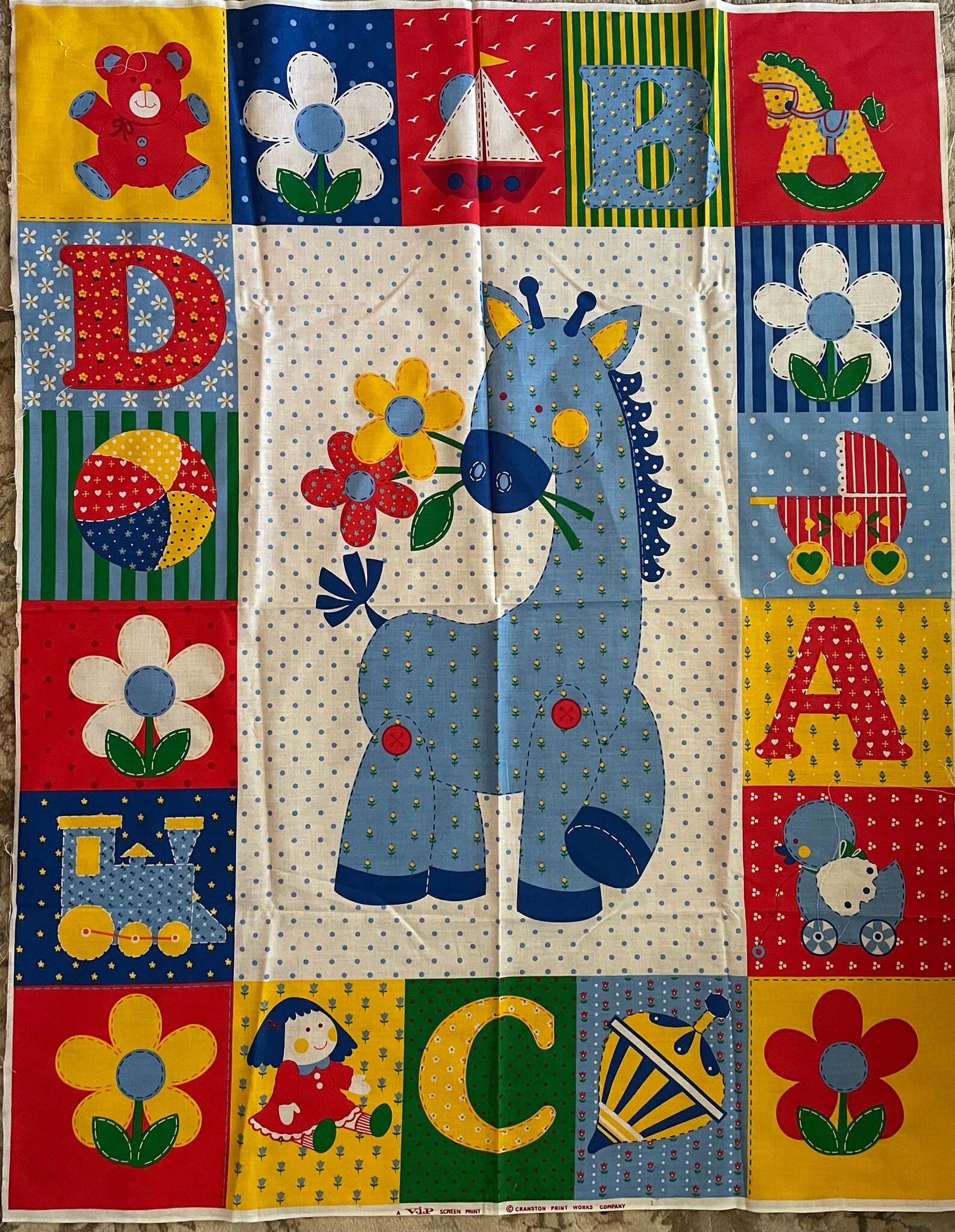 U Pick Vintage 1970s 80s Fabric Panel Baby Nursery Room Pastel - Etsy