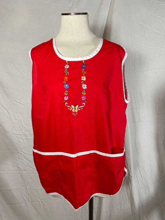 Vintage Cobbler Style Apron in Red With White Bias Trim and - Etsy