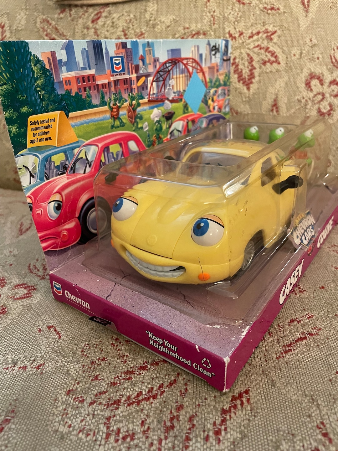 Vintage 1999 1990s Casey Coupe the Chevron Cars Yellow Car With Three ...