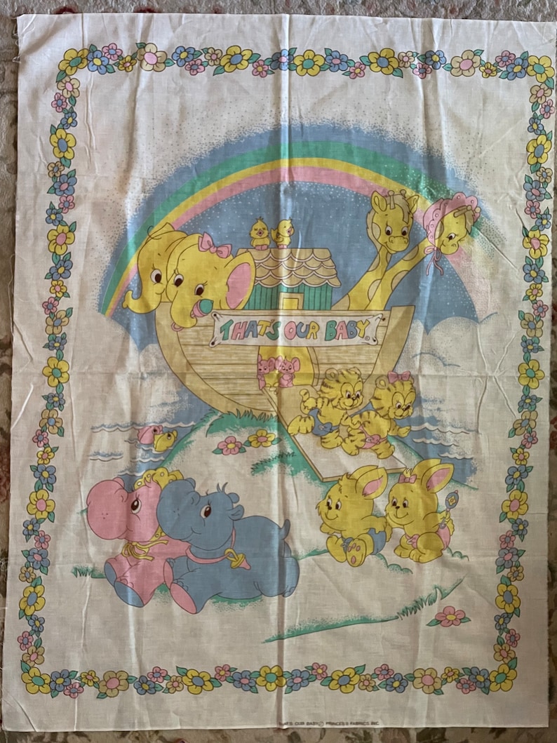 U Pick Vintage 1970s 80s Fabric Panel Baby Nursery Room Pastel - Etsy