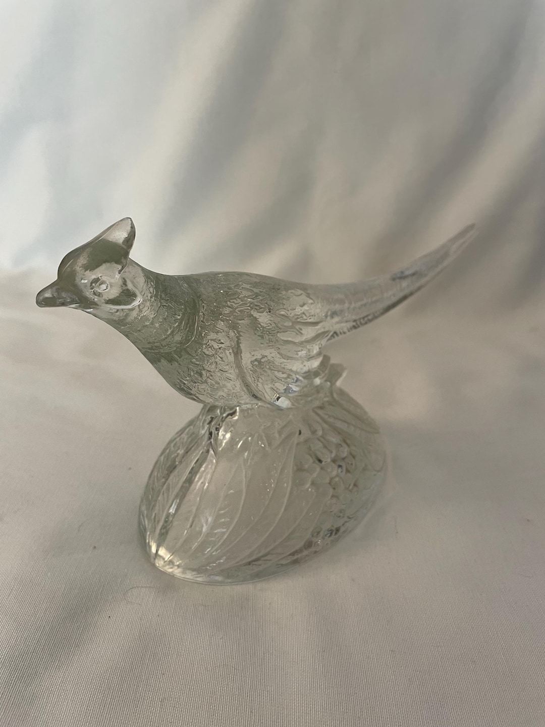 Vintage 1940s K.R. Haley Molded Art Glass Pheasant Sculpture Extended ...