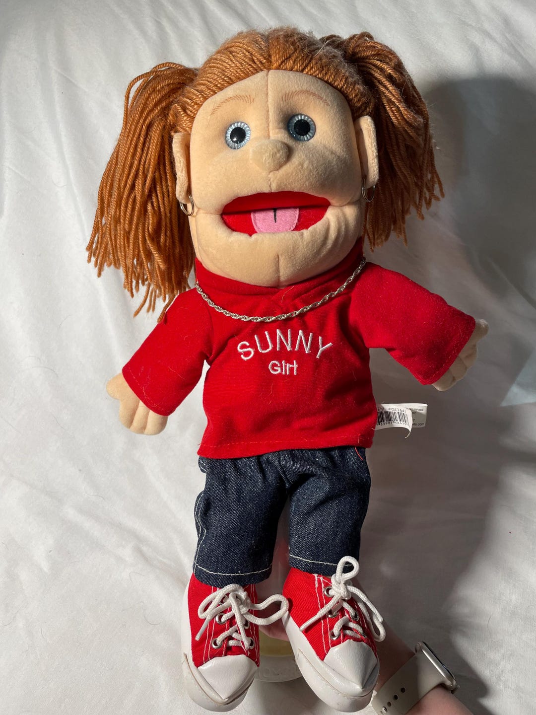 Vintage 2000s 2003 Sunny Puppets Girl Doll Hand Puppet Teaching Red ...