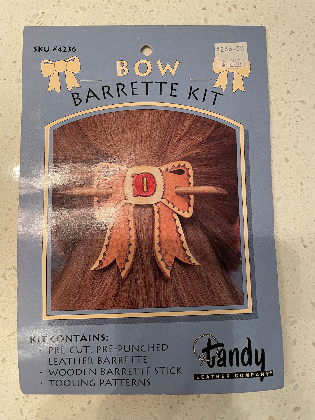 Vintage 1990s 4236 Bow Barrette Kit Tandy Leather Company - Pre-cut Pre ...