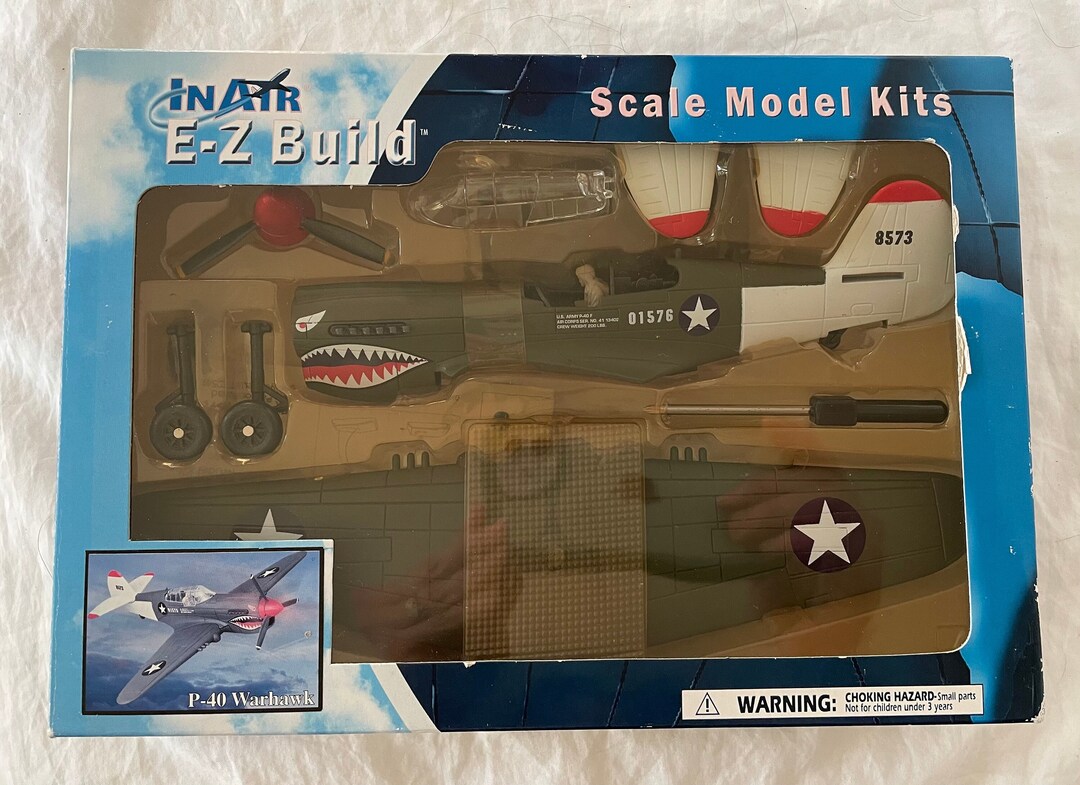 In-air E-Z Build Scale Model Kit US Army Air Corps P-40 Warhawk WWII ...