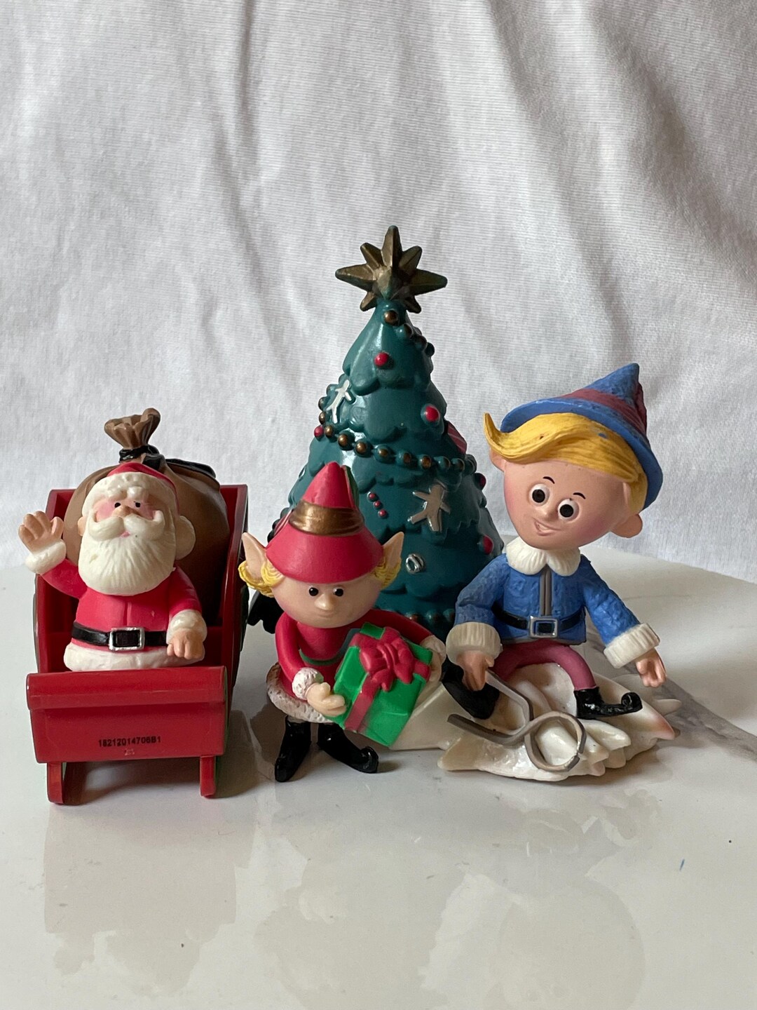 Set of Rudolph the Red Nosed Reindeer Cake Toppers Decorated Christmas ...