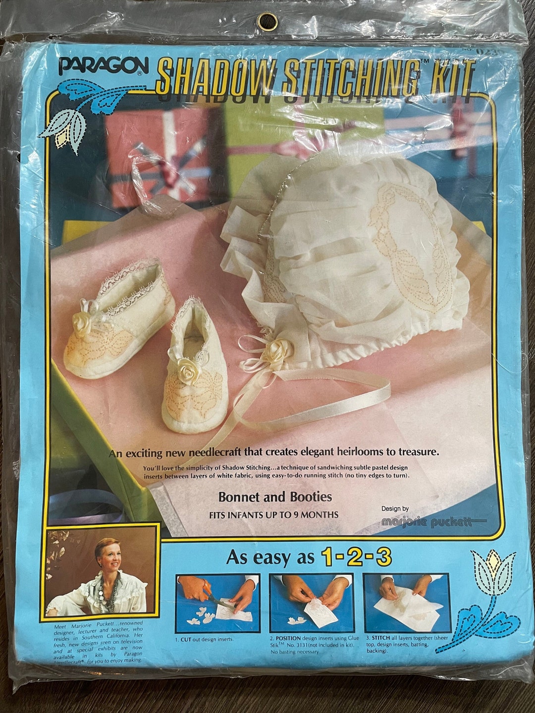 Vintage 1980s Era Marjorie Puckett Paragon Shadow Stitching Kit Elegant ...