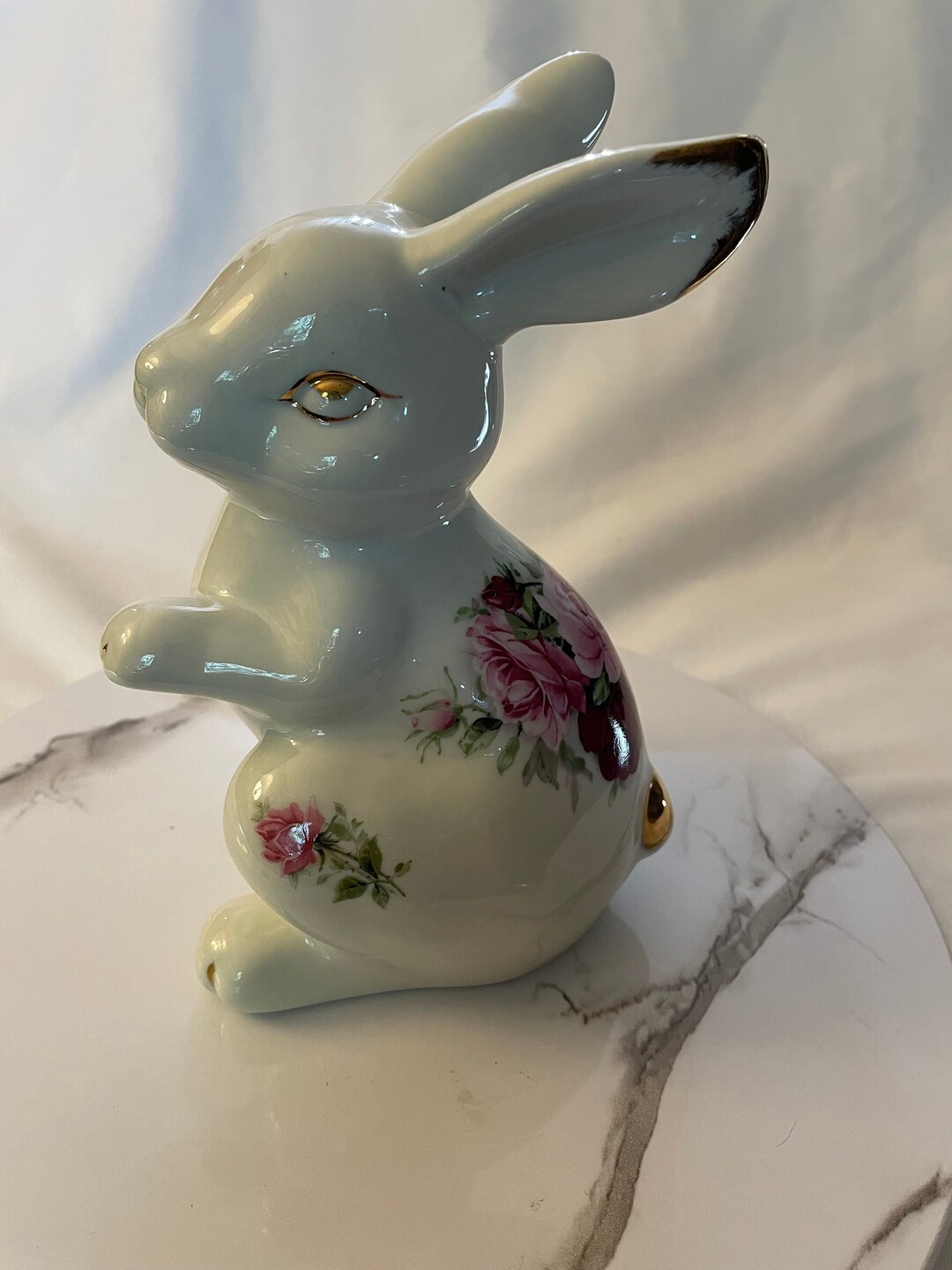 Vintage Formalities Baum Brothers Ceramic Bunny Rabbit Dresden Rose ...
