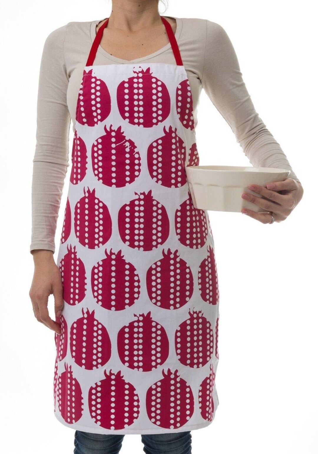 Rosh Hashanah Pomegranate Design Cotton Mix Cooking Apron Unique Rosh ...