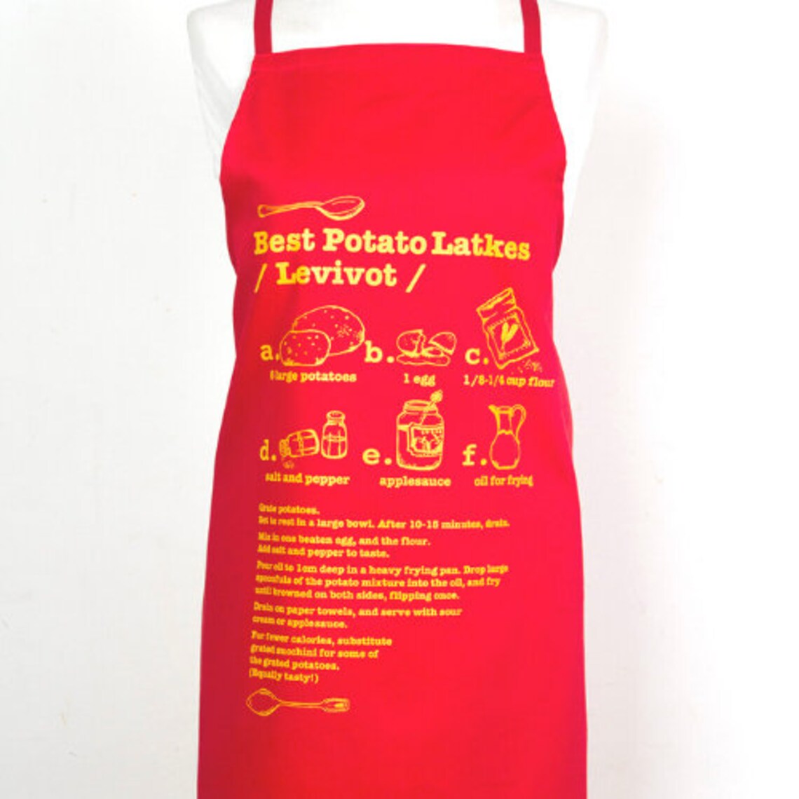Hanukkah Latkes Kosher Red Apron Original Hanukkah Jewish Gift | Etsy