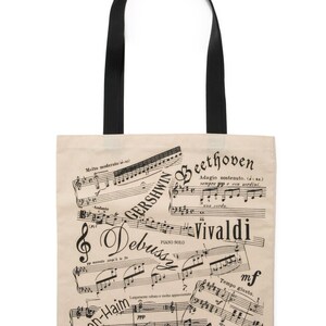 Original Music Tote Bag Medium Weight Cotton-canvas Sturdy Musical Tote ...