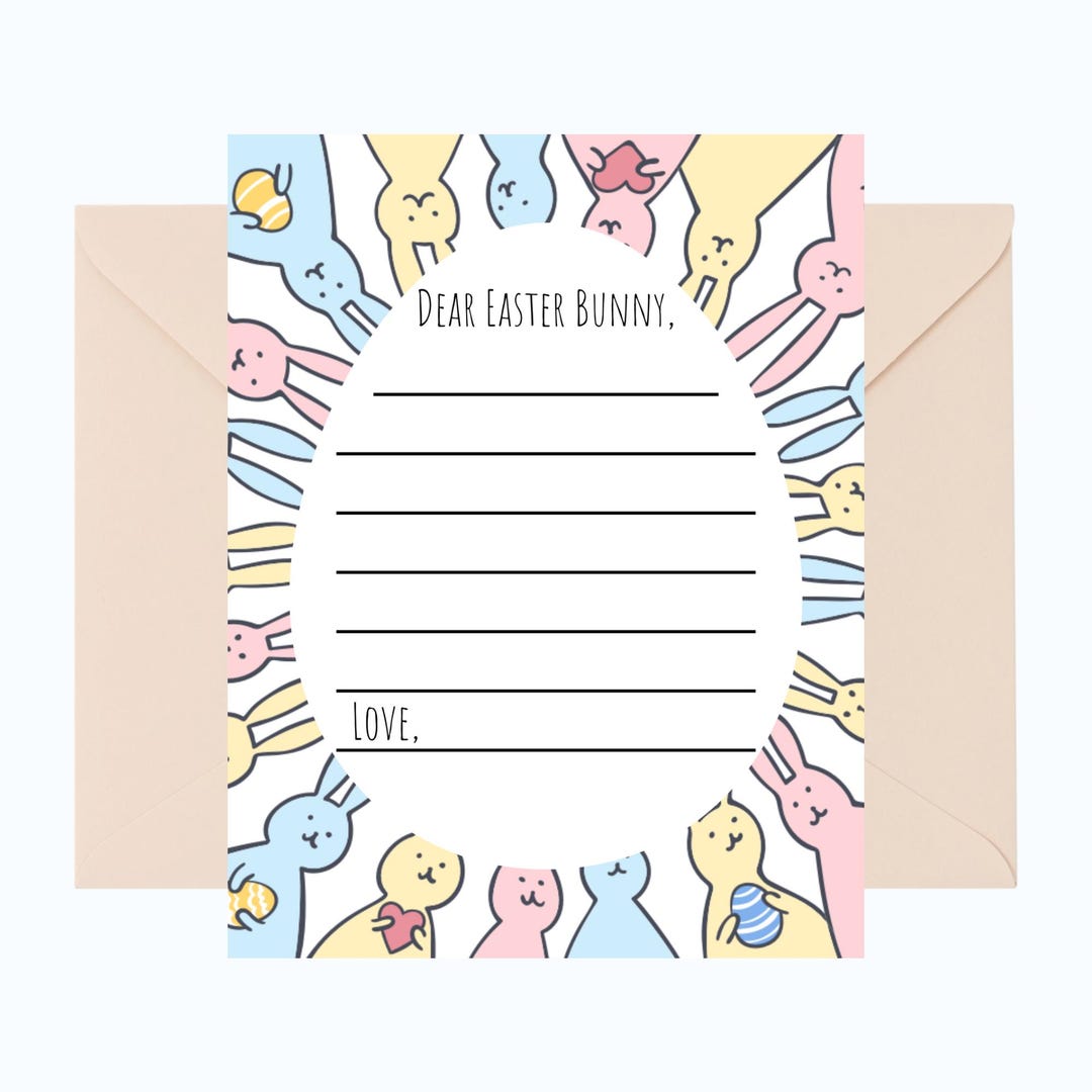 Printable Easter Bunny Letter Template: Kids Activity (digital Download ...