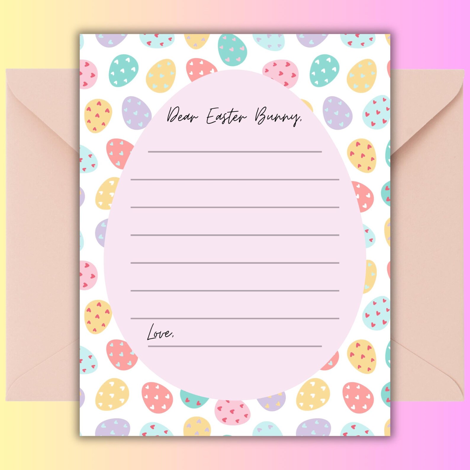 Easter Bunny Letter, Printable Kids Letter to Easter Bunny, Easter ...