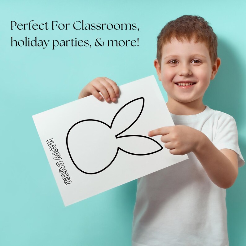 5 Easter Bunny Face Outlines, Draw Your Own Easter Bunny, Classroom ...