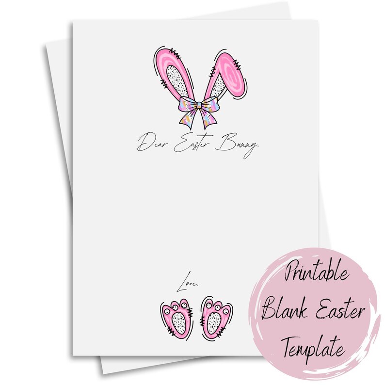 Printable Easter Bunny Letter Template: Kids Activity (digital File) - Etsy