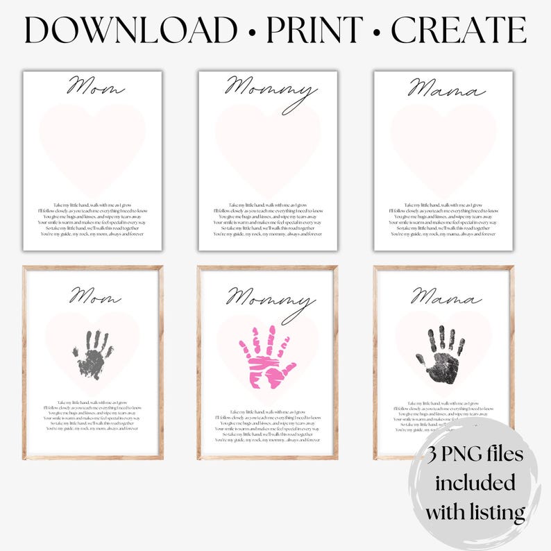 Mom Handprint Poem, Mothers Day Handprint Art, DIY Handprint Craft ...