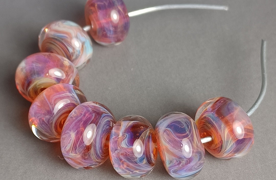 Danielsbeads Boro Lampwork Glass Bead Set 8 jewelry Supply SRA Hand ...