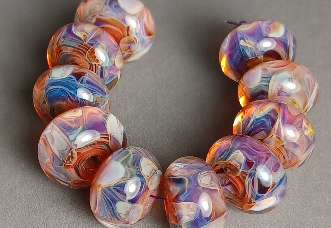 Danielsbeads Boro Lampwork Glass Bead Set 10 jewelry Supply SRA Hand ...