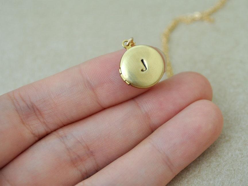 TINY INITIAL LOCKET Delicate Gold Filled Everyday Wear - Etsy