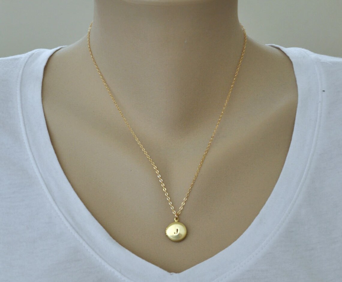 TINY INITIAL LOCKET Delicate Gold Filled Everyday Wear - Etsy