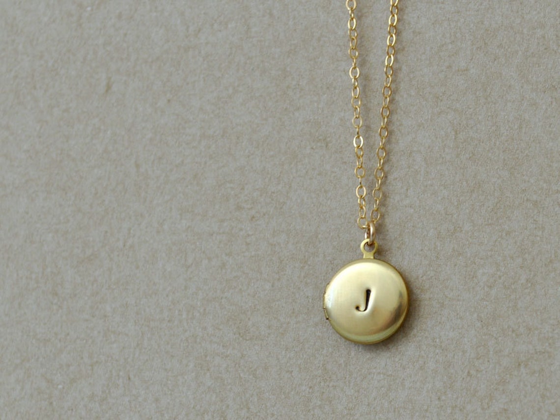 TINY INITIAL LOCKET Delicate Gold Filled Everyday Wear - Etsy