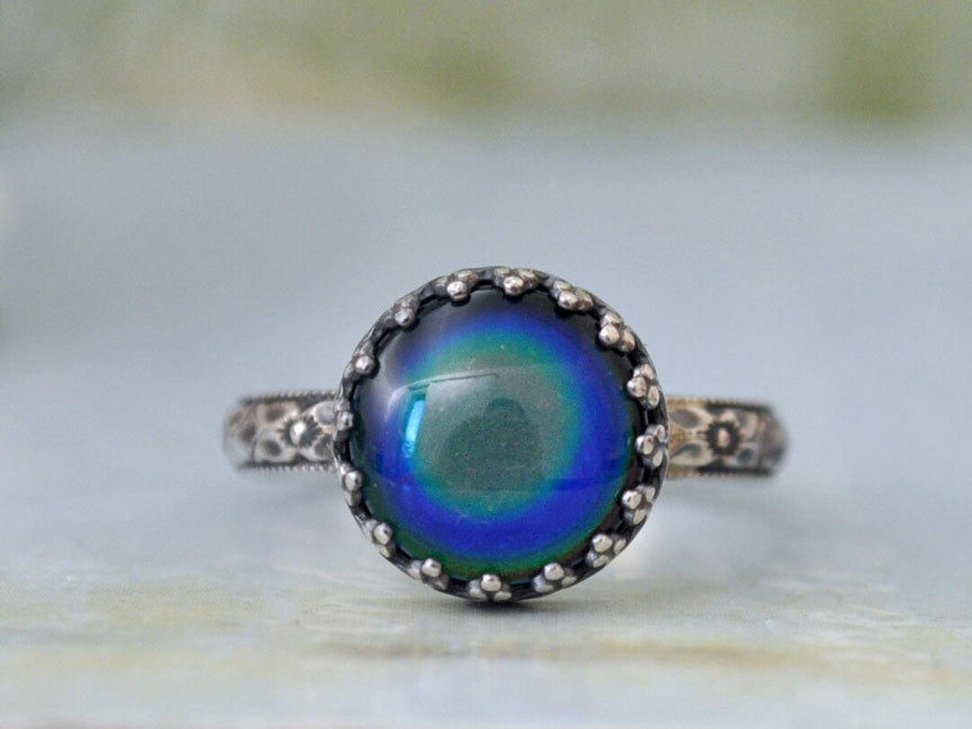 Sterling Silver Color Change Mood Ring. Color Changing. Vintage 70s ...