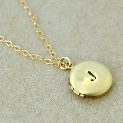 TINY INITIAL LOCKET Delicate Gold Filled Everyday Wear - Etsy