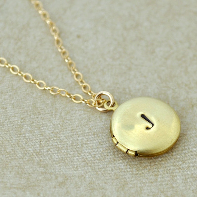Locket J Initial - Etsy