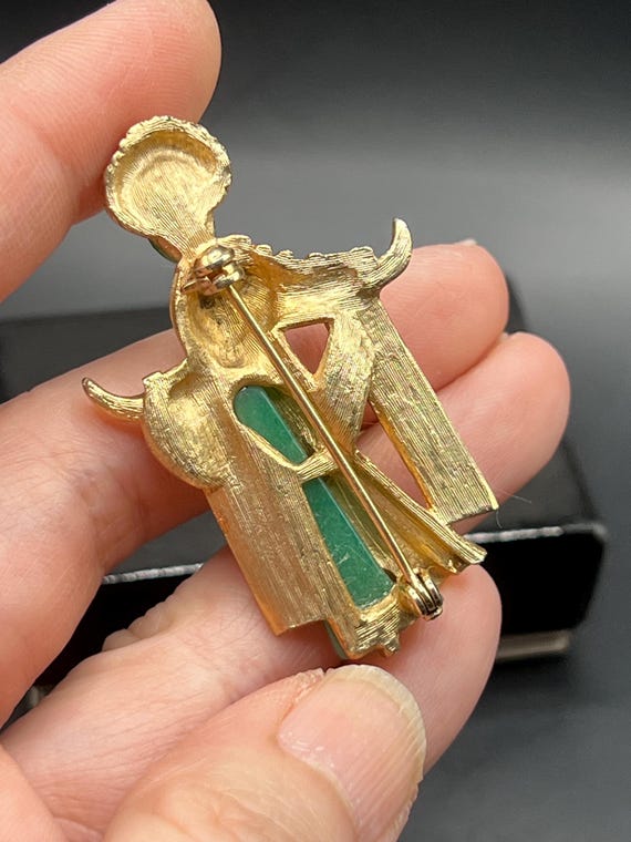 Vintage Hattie Carnegie dancing lady geisha gold tone… - Gem
