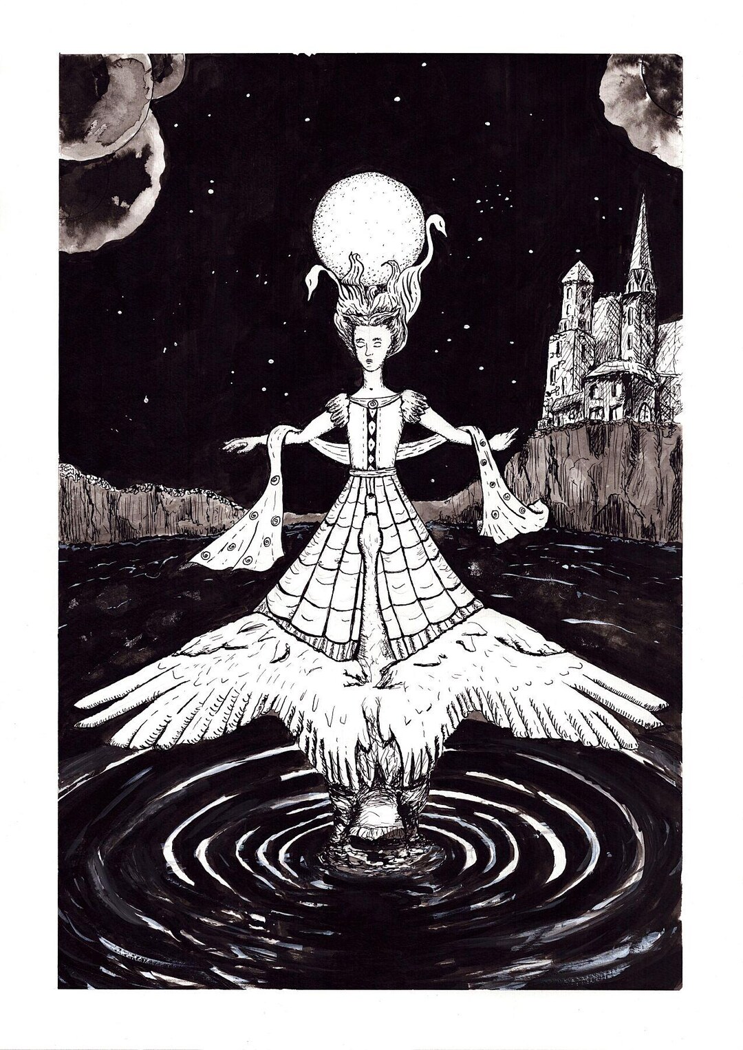 Illustration - the Swan Maiden - Etsy