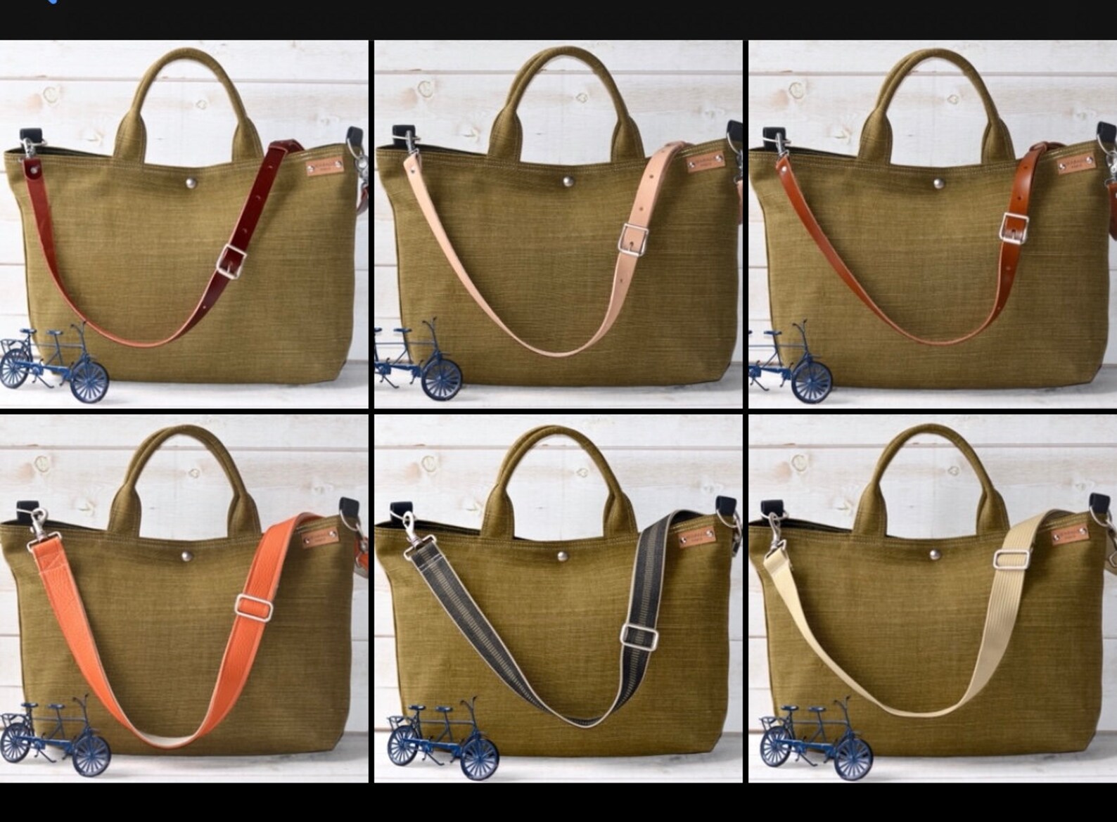 Canvas Tote Bag With Adjustable Leather Strap IKABAGS - Last One - Etsy