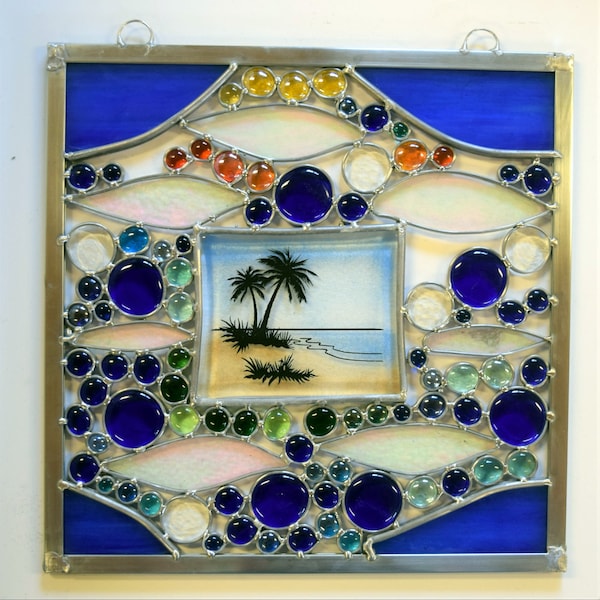 Fused Glass Beach Scene - Etsy