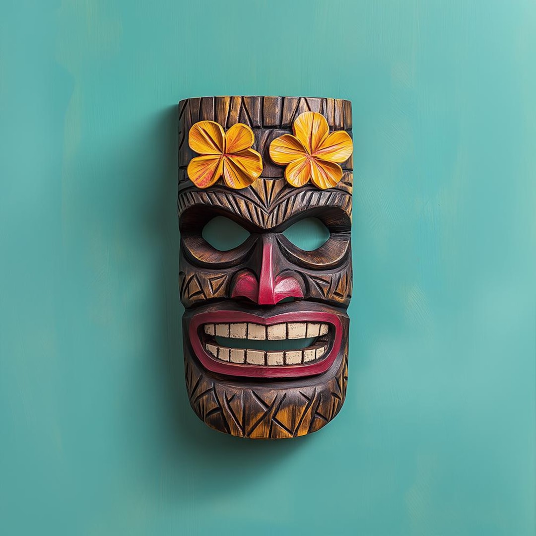 Tiki Hawaiian Masks - Stock Images - Etsy