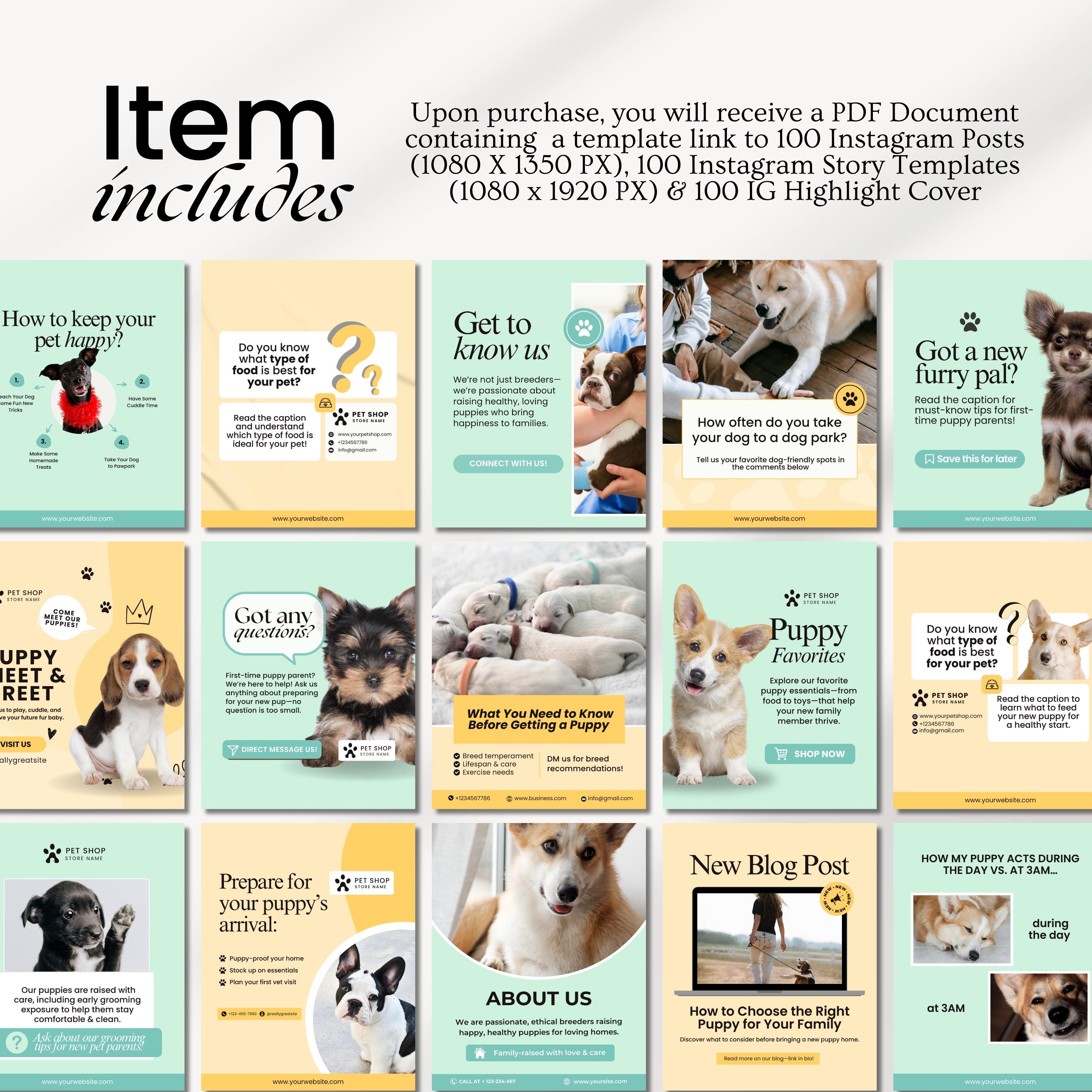 Pets Instagram Post Template | Pet Instagram Story Template | Social ...