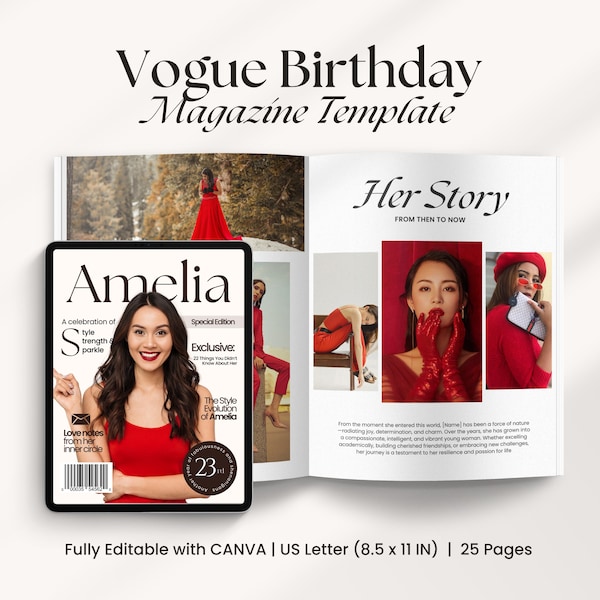 Personalised Vogue Magazine - Etsy