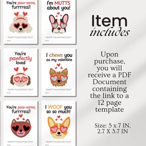 Printable Dog Valentine's Day Cards, Classroom Valentine's Day Cards ...