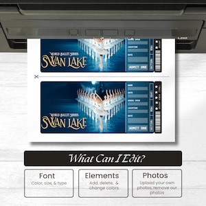 Printable Swan Lake Ballet, Broadway Surprise Ticket, Swan Lake Ballet ...