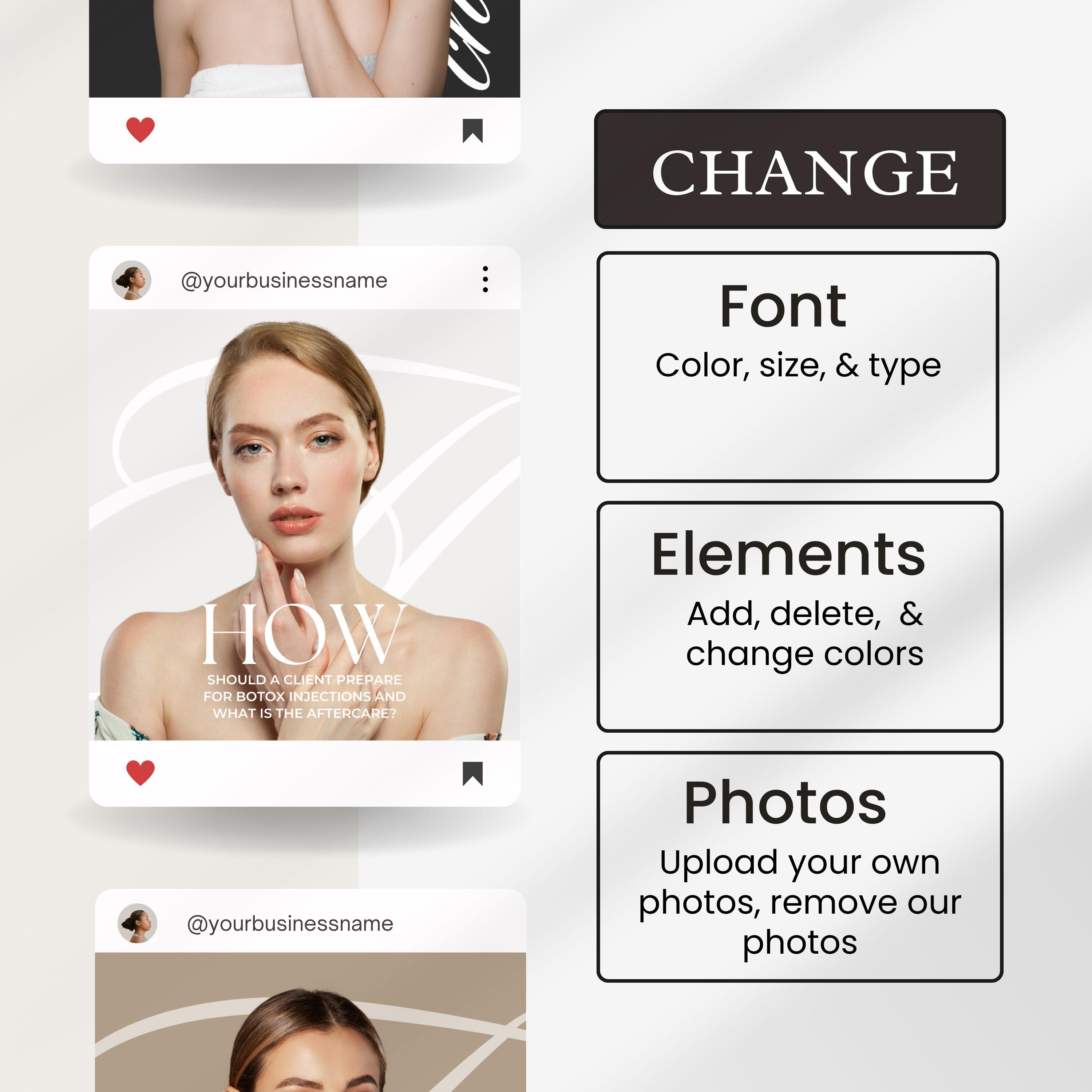 Botox Filler Instagram Templates | Aesthetic Medspa Instagram Templates ...