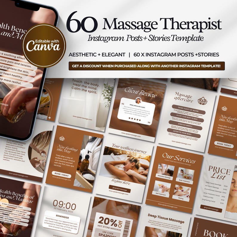Massage Therapist Instagram Post Template | Massage Therapy Social ...