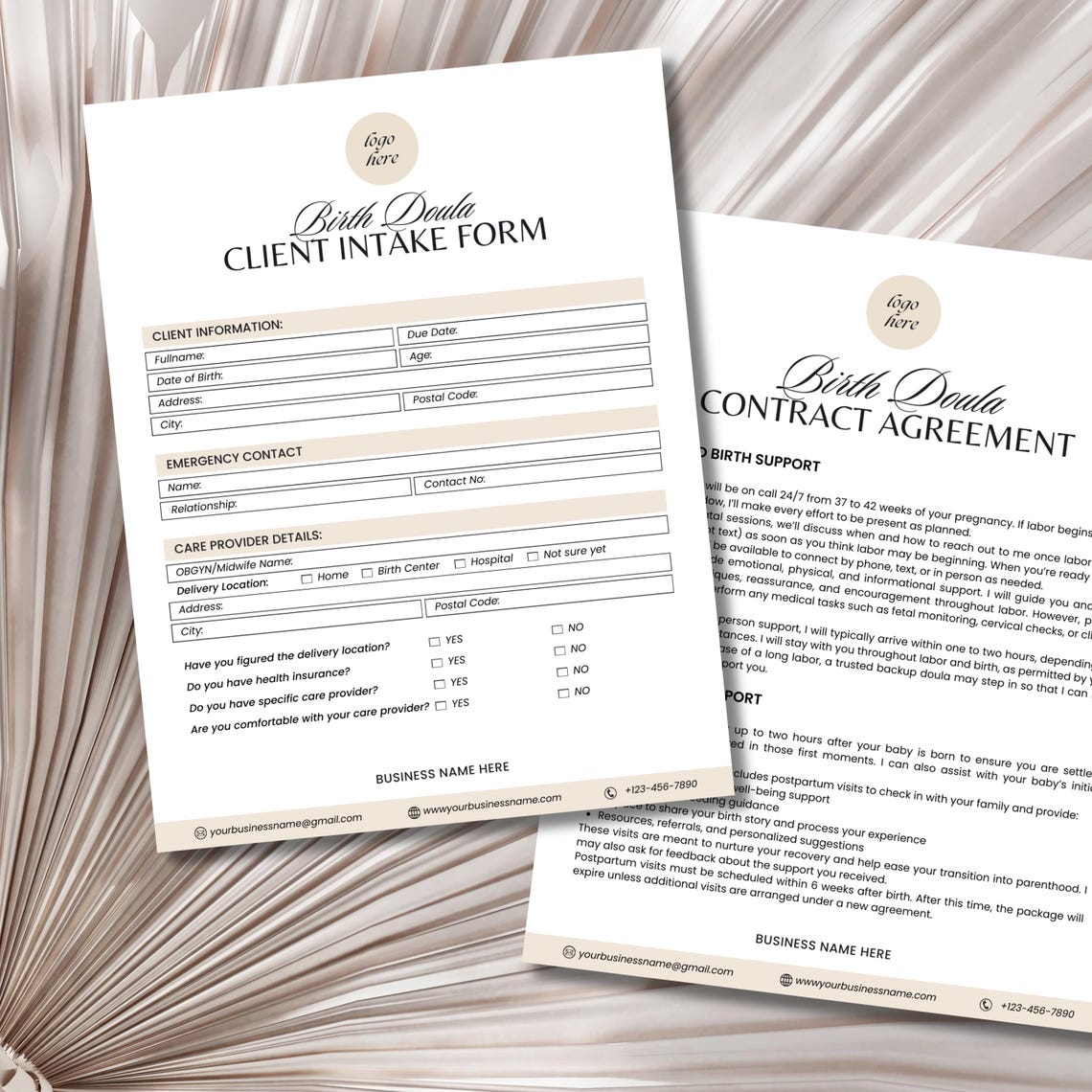 Birth Doula Intake Forms Bundle for New Client, New Client Intake Forms ...