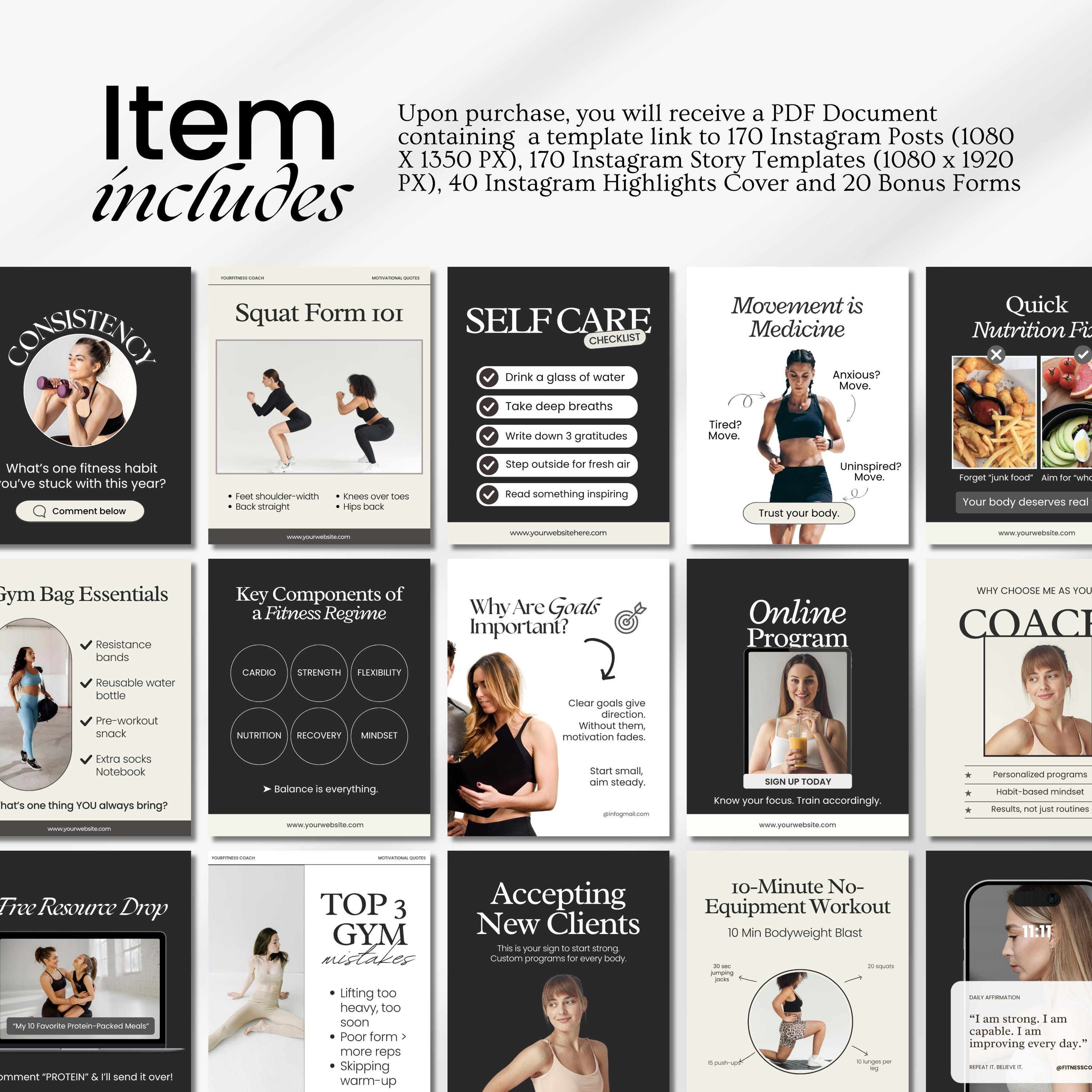 400 Personal Trainer Templates | Fitness Coach Instagram Template , Gym ...