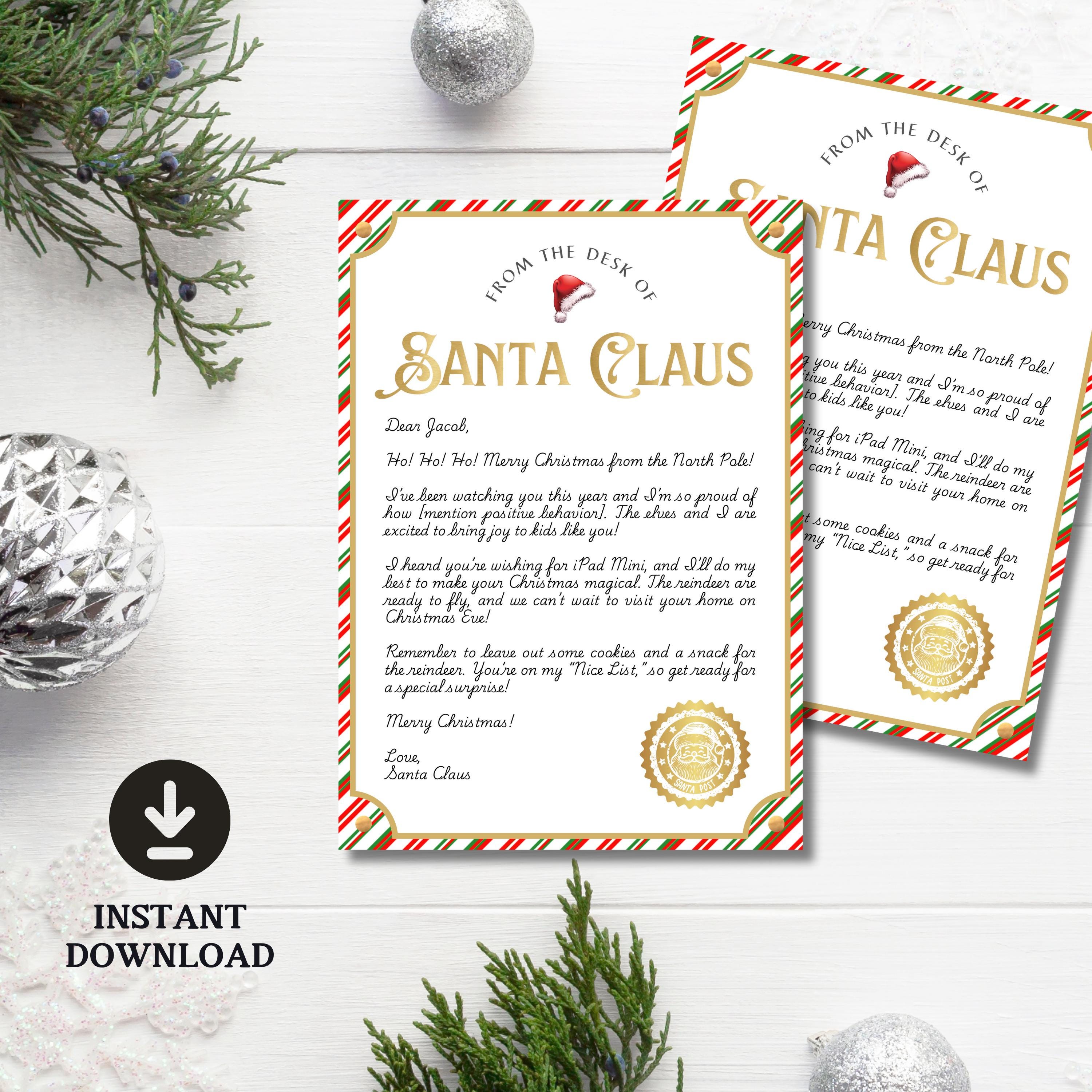 Editable Personalized Christmas Letter From Santa, Easy Edit Santa ...