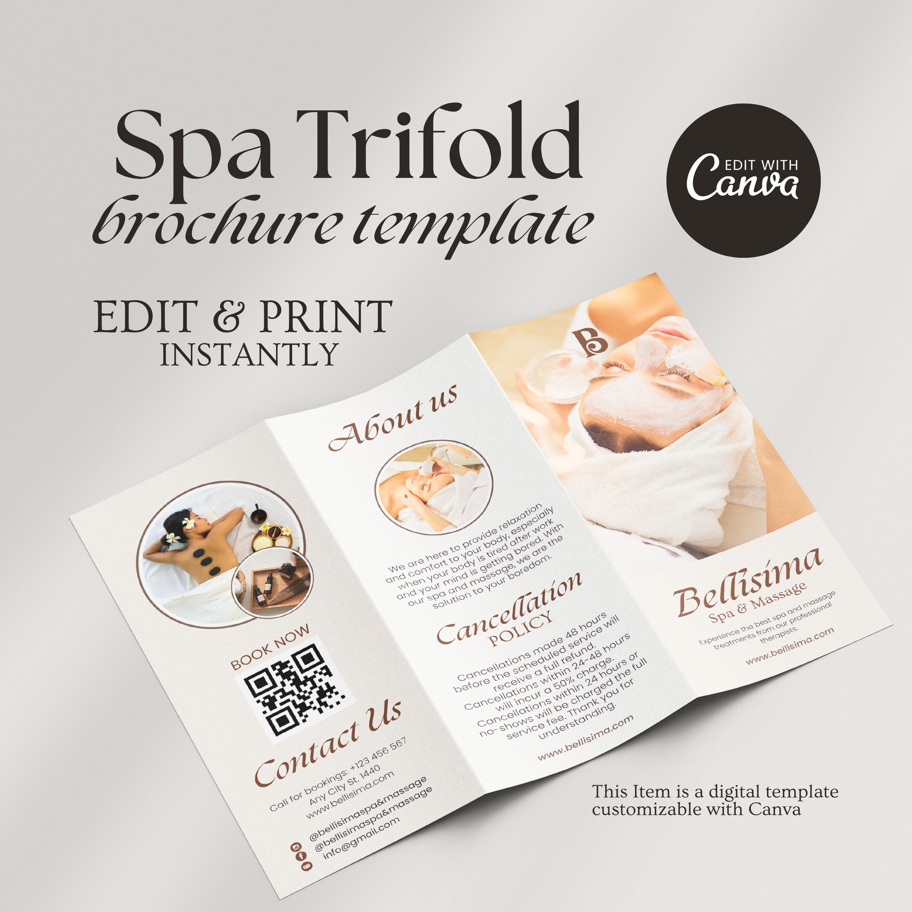 Esthetician Trifold Brochure, Spa Brochure Template, Printable Beauty ...