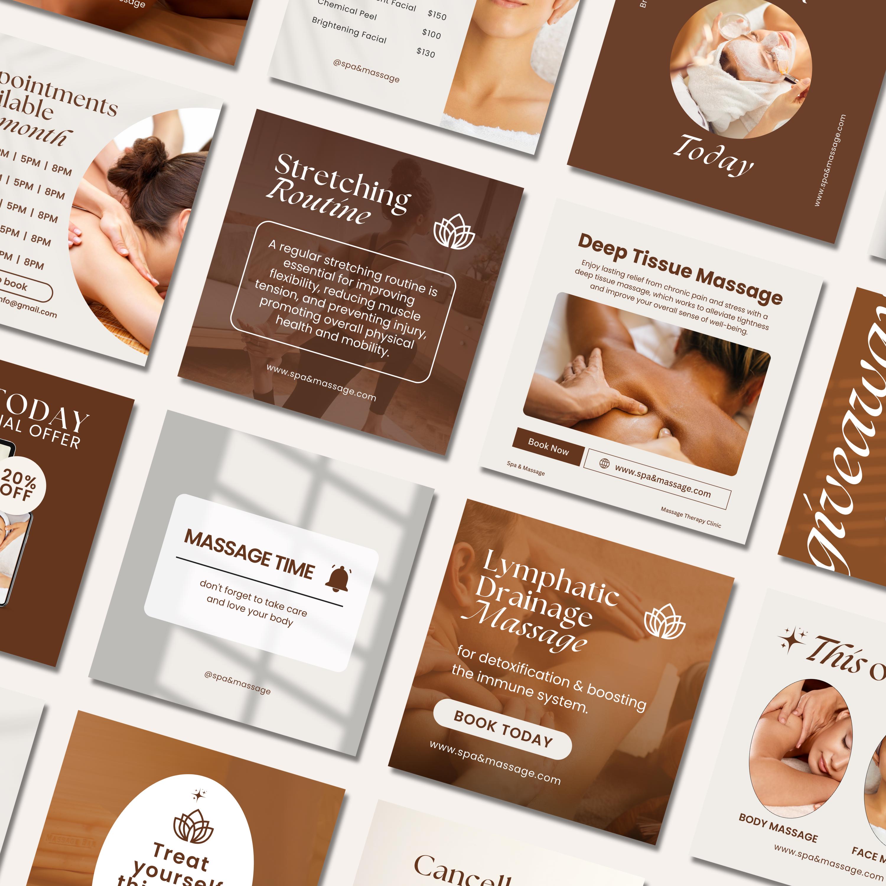 Massage Instagram Template | Massage Therapist Social Media Posts ...