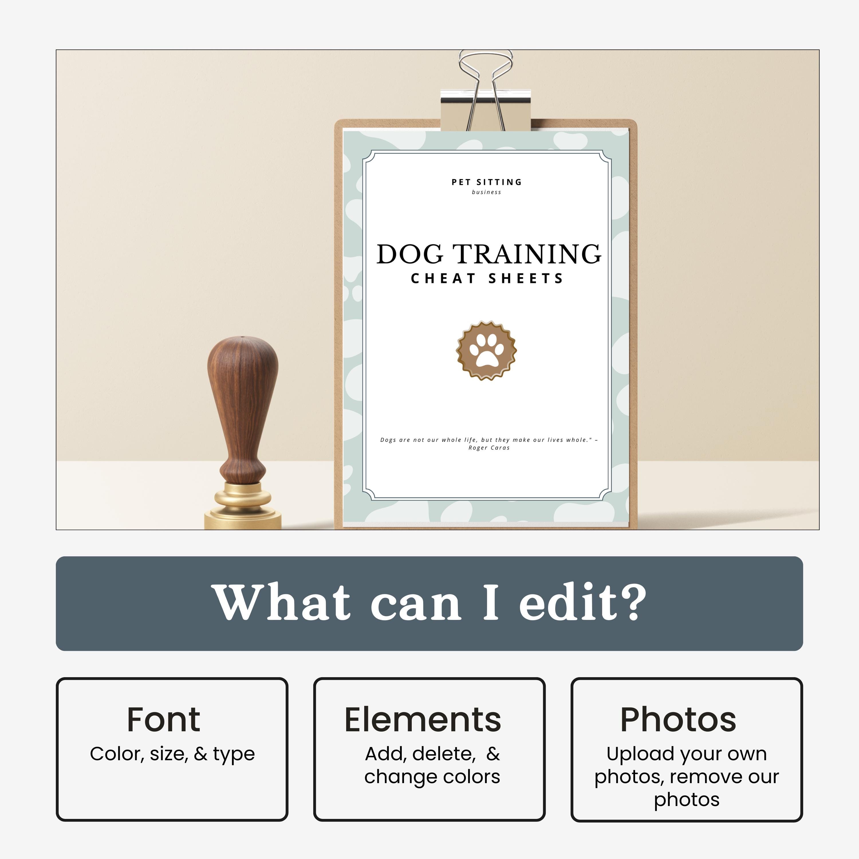 Dog Training Cheat Sheets, Puppy Socialisation, Puppy Training Guide ...