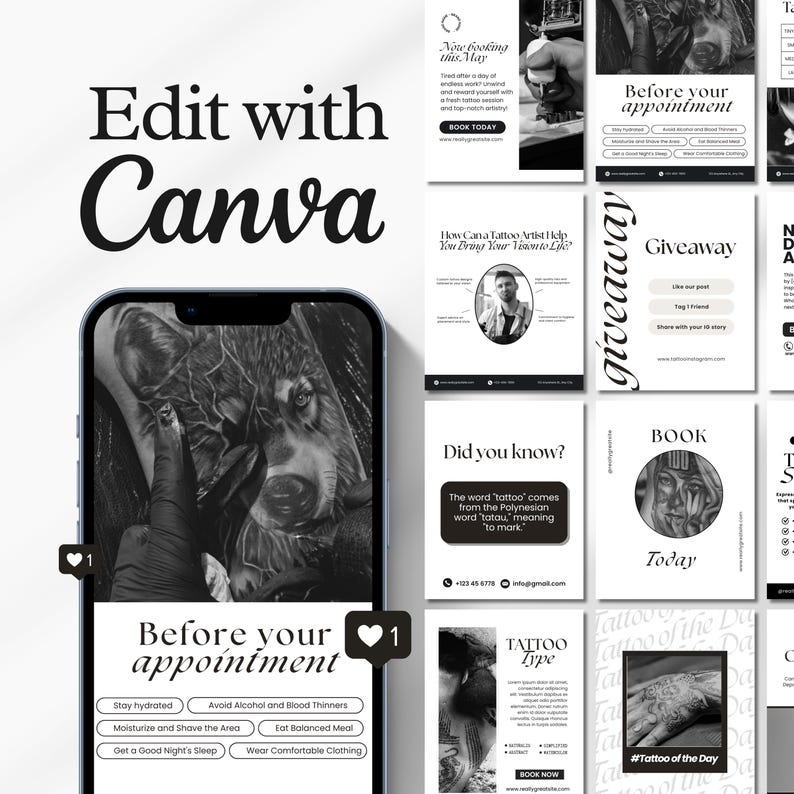 Tattoo Artist Instagram Template | Tattoo Practitioner Instagram ...