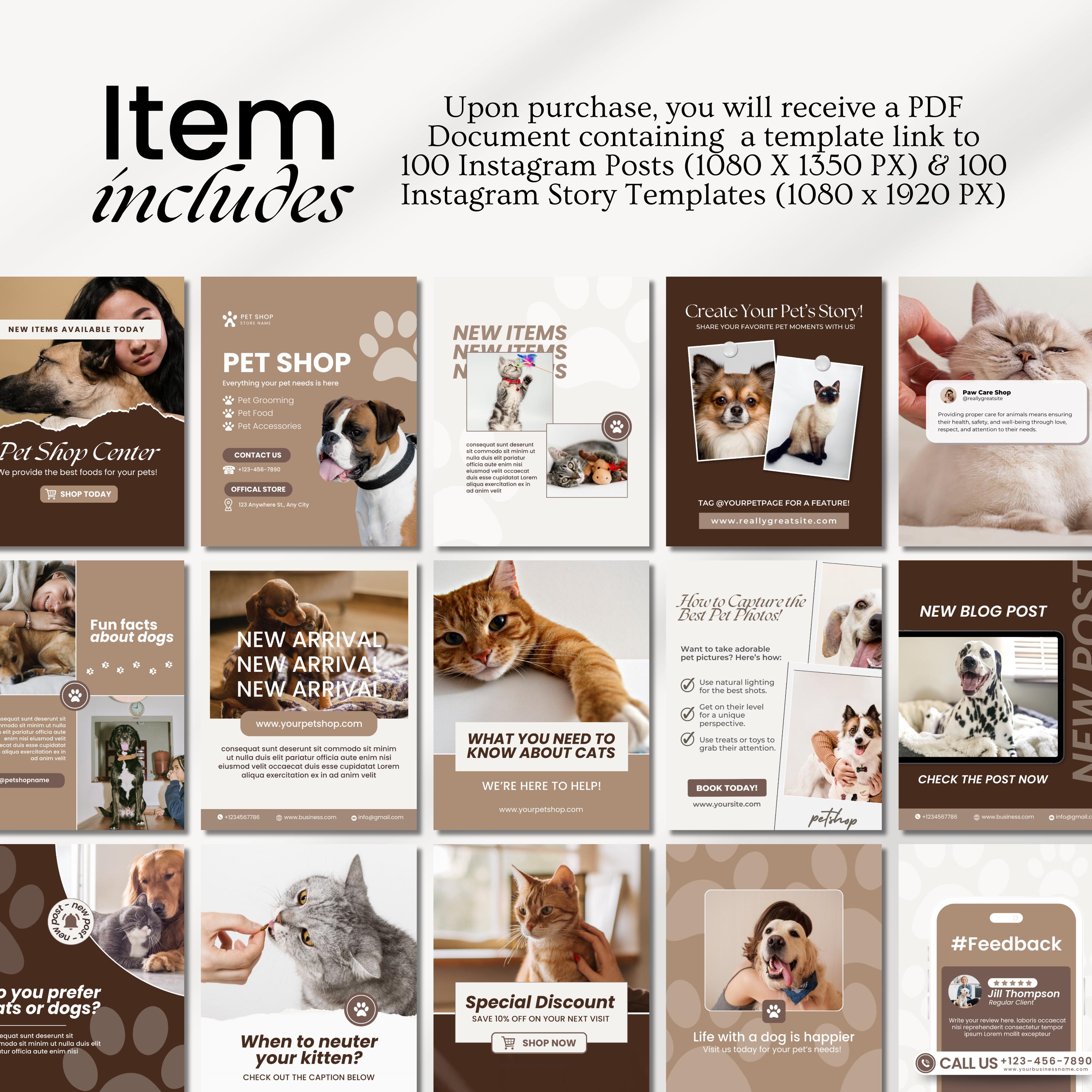 Pets Instagram Post Template | Pet Instagram Story Template | Social ...