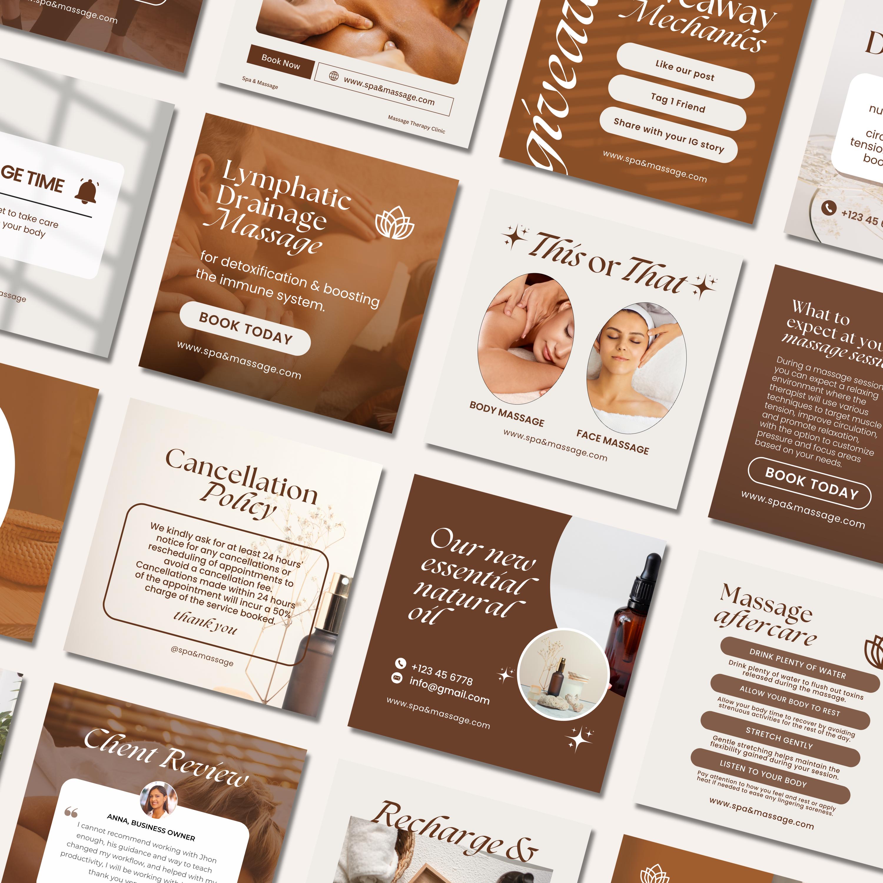 Massage Instagram Template | Massage Therapist Social Media Posts ...