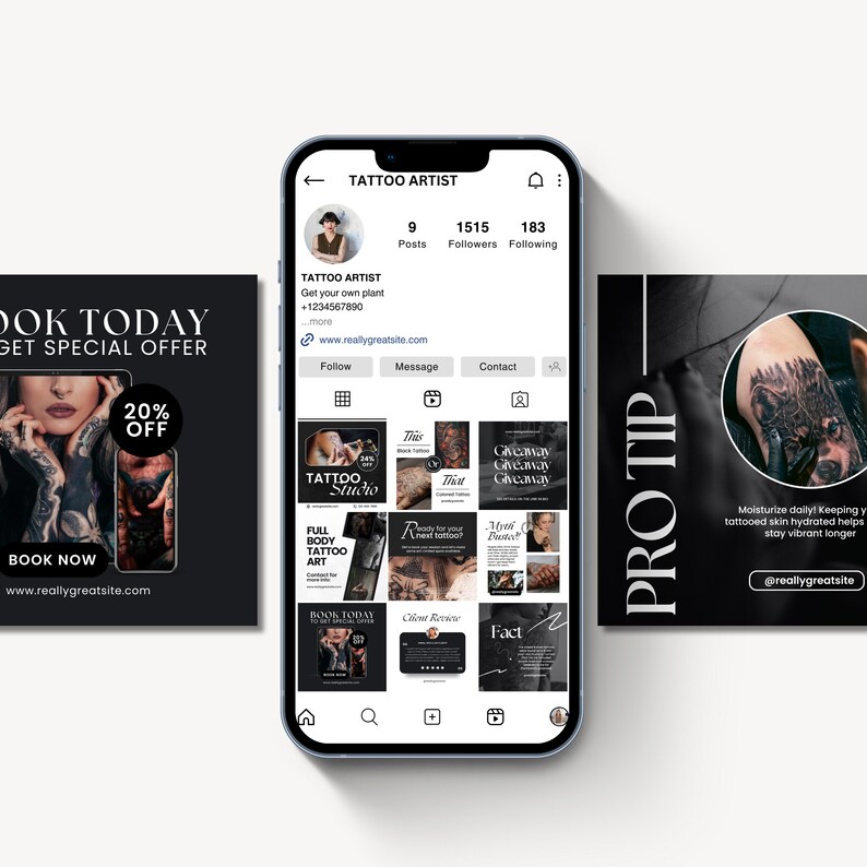 Tattoo Artist Instagram Template | Tattoo Practitioner Instagram ...