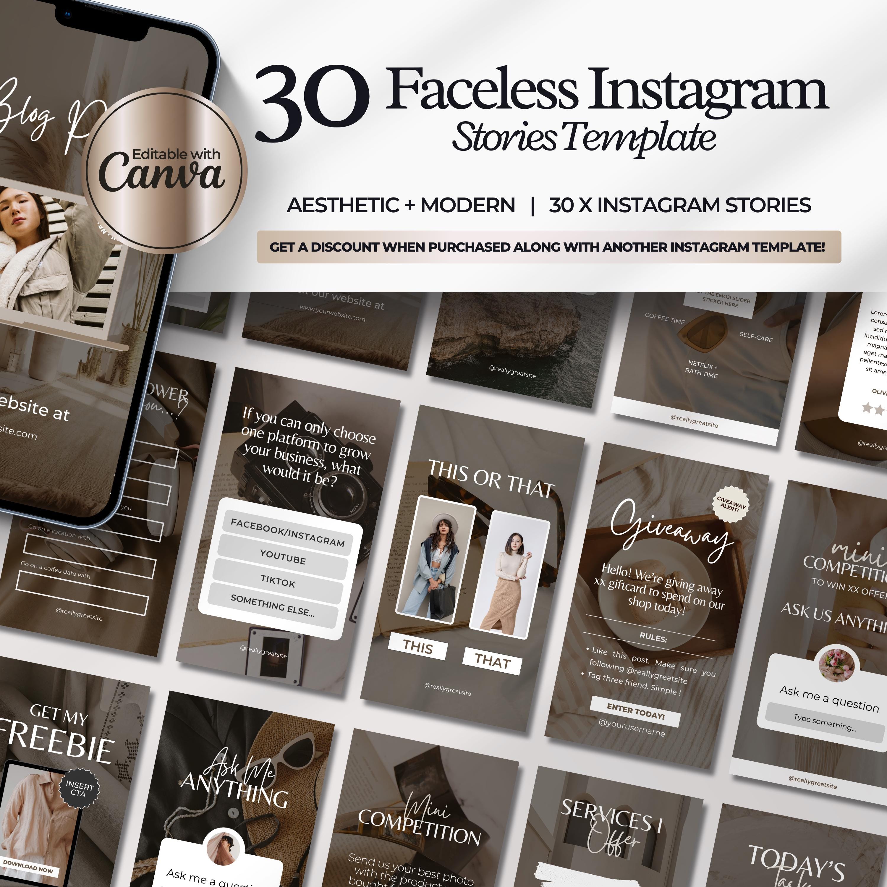 30 Dark Faceless Instagram Story Templates, Aesthetic Instagram ...