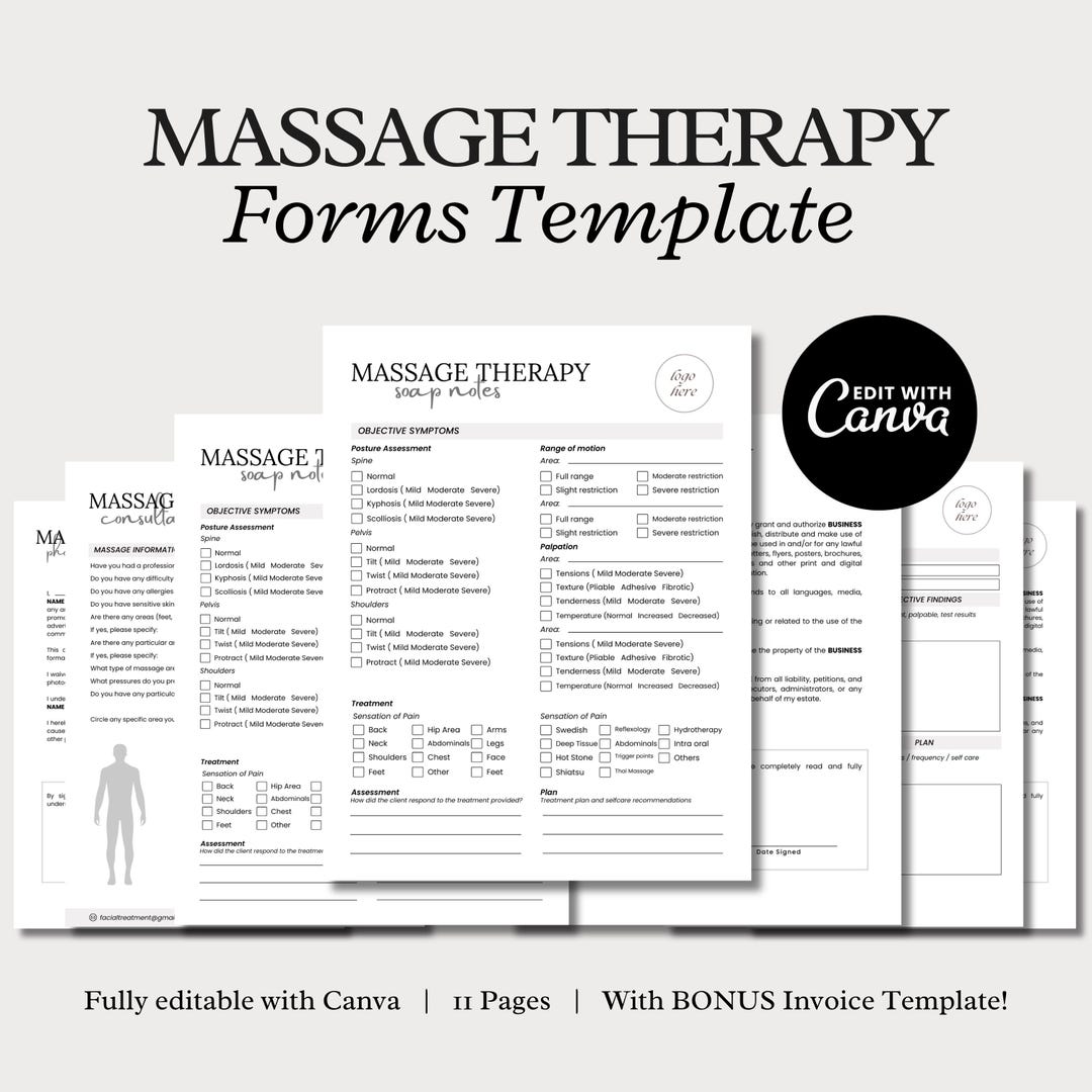 Massage Therapy Form, Massage Intake Form, Massage Aftercare, Massage ...